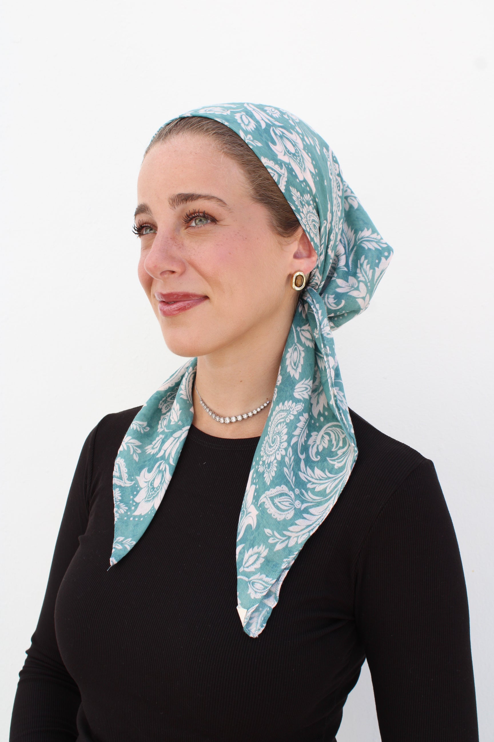 Sage Motifs Square Head Scarf – Scarf Bar